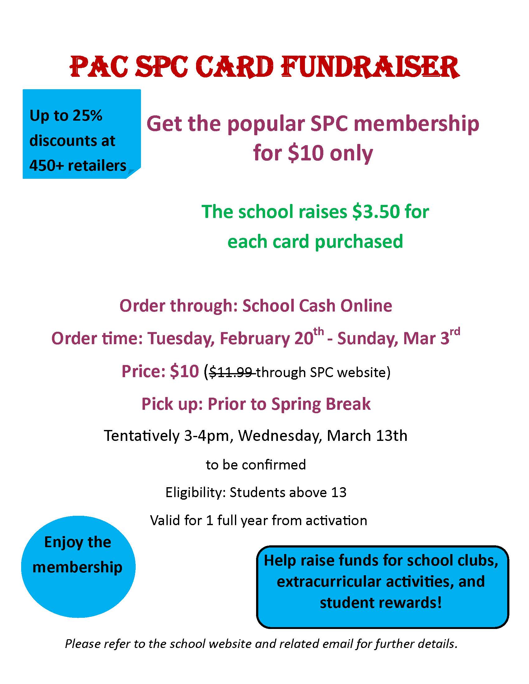 PAC Fundraising – SPC Card – pick up will be prior to Spring Break | École Cariboo Hill ...